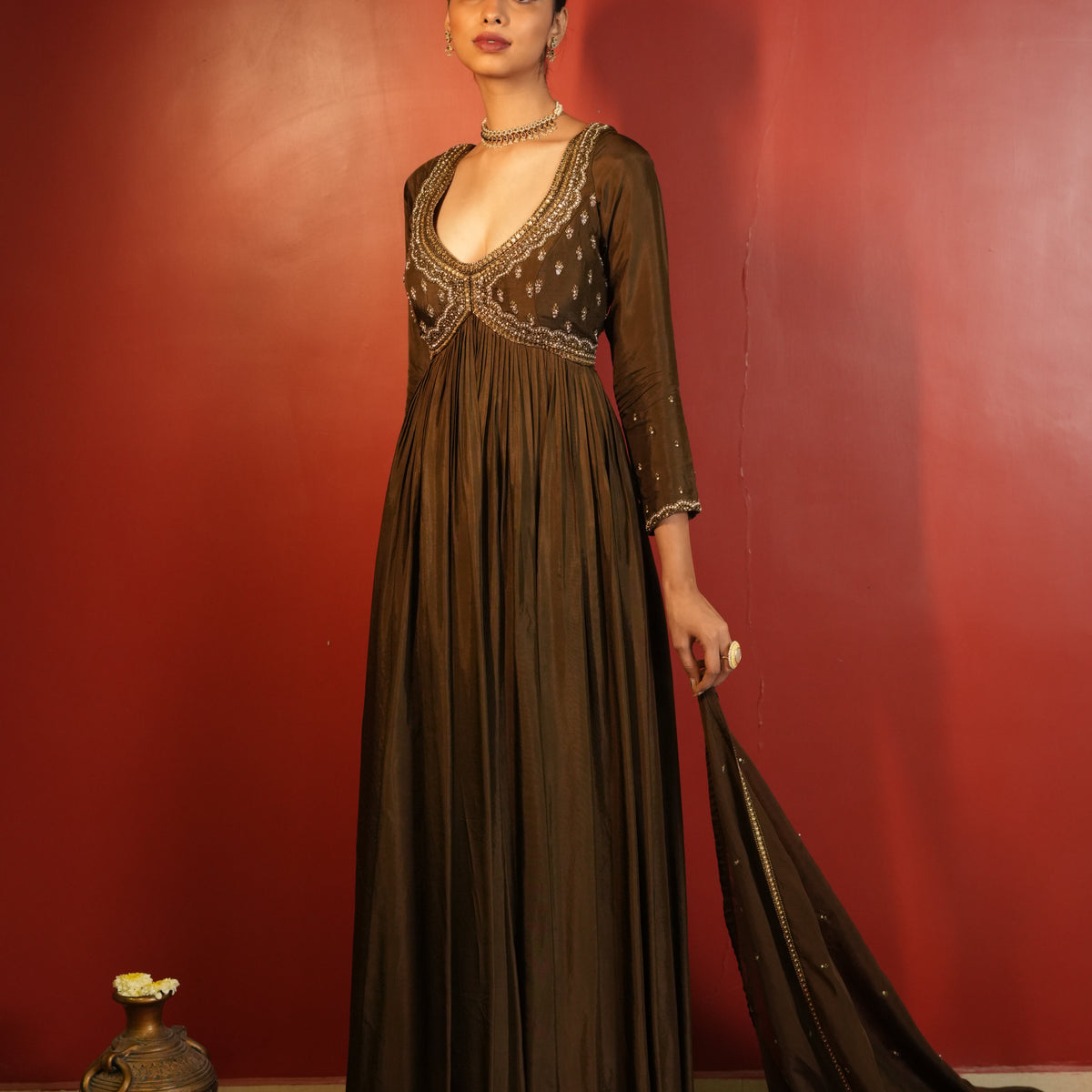 Brown Suit Set – Enamour by Radhha
