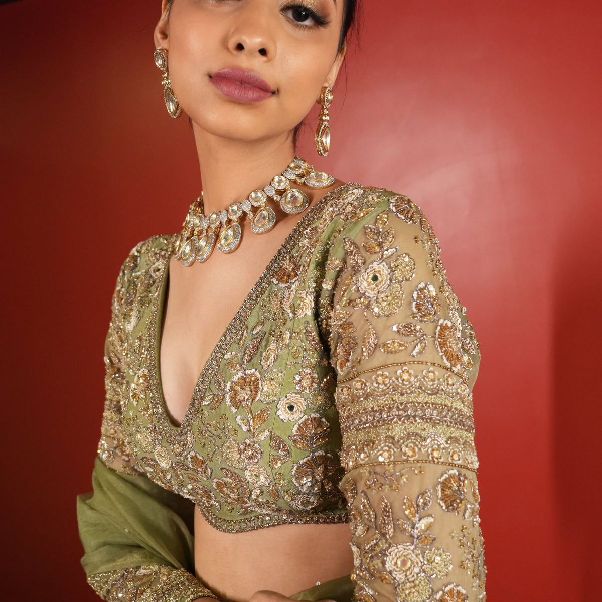 Green Lehenga Set – Enamour by Radhha