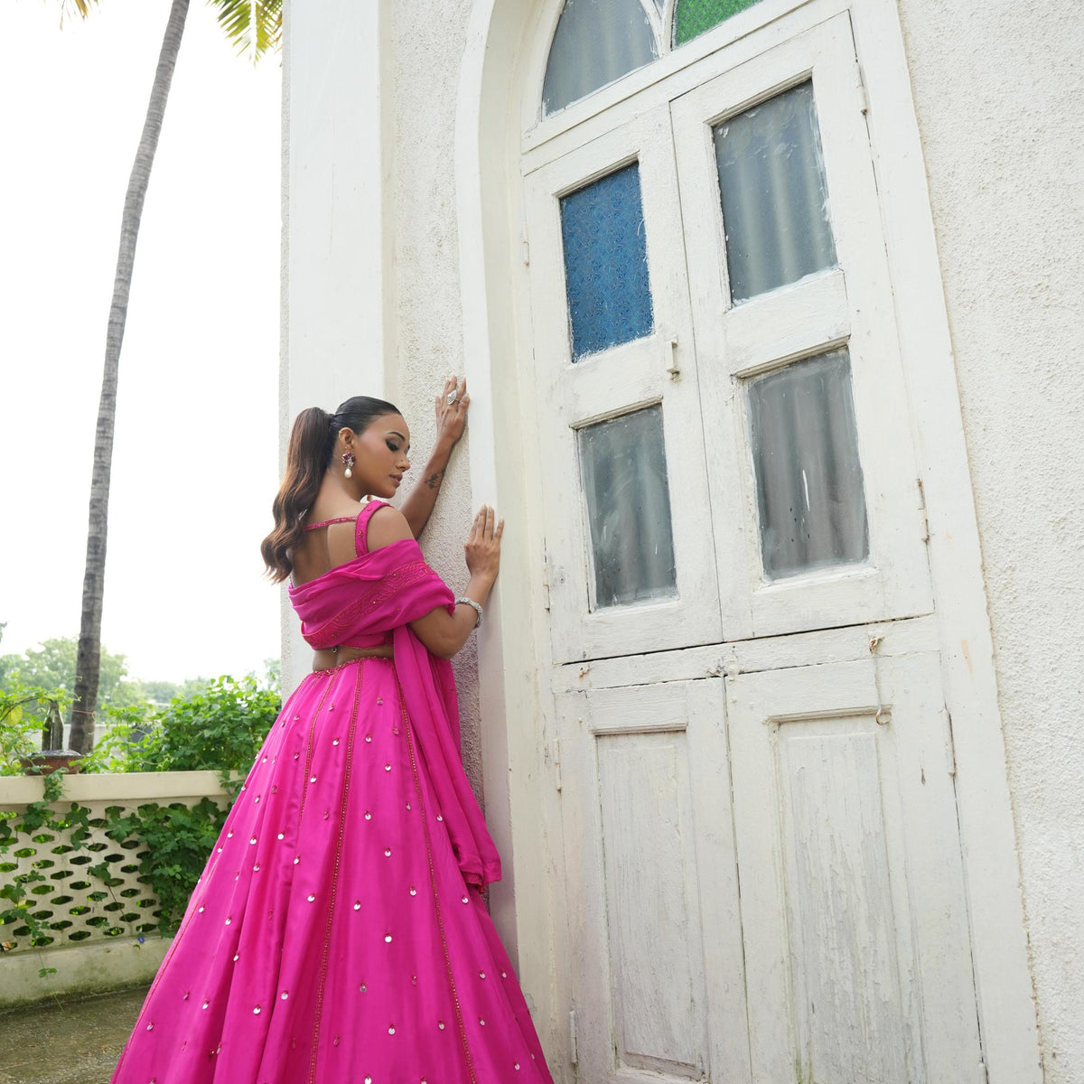Hot Pink (Tone On Tone Work) Lehenga – Enamour by Radhha