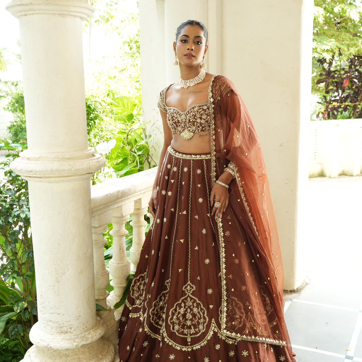 Chocolate Brown Lehenga – Enamour by Radhha